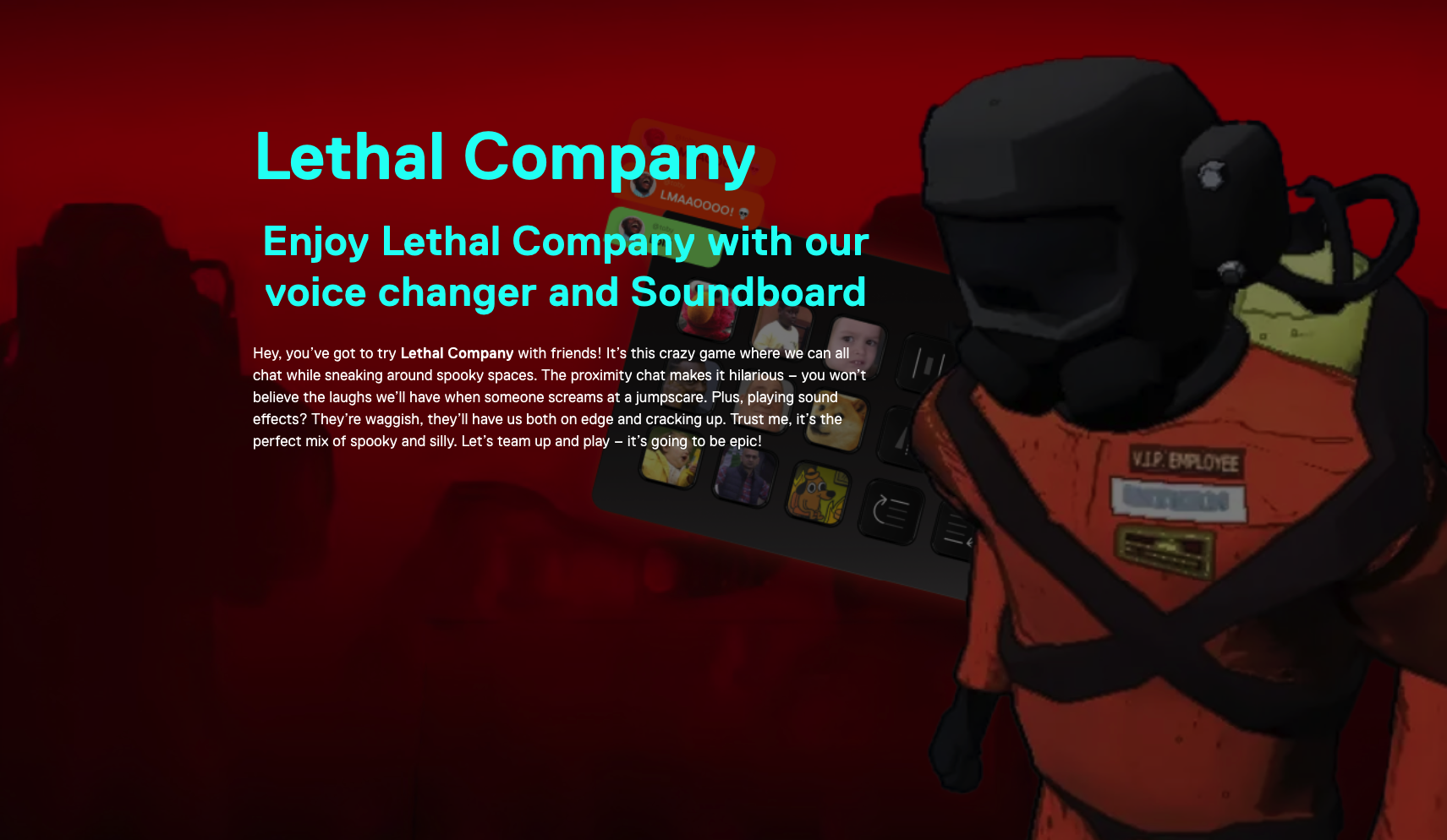 Lethal Company & Voicemod: Soundboard & Voice changer | Voicemod